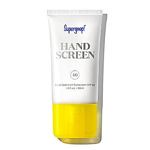 Supergoop! Handscreen SPF 40, 1 fl oz - Preventative, SPF Hand Cream For Dry Cracked Hands - Fast-Absorbing, Clean ingredients, Non-Greasy Formula - With Sea Buckthorn, Antioxidants & Natural Oils