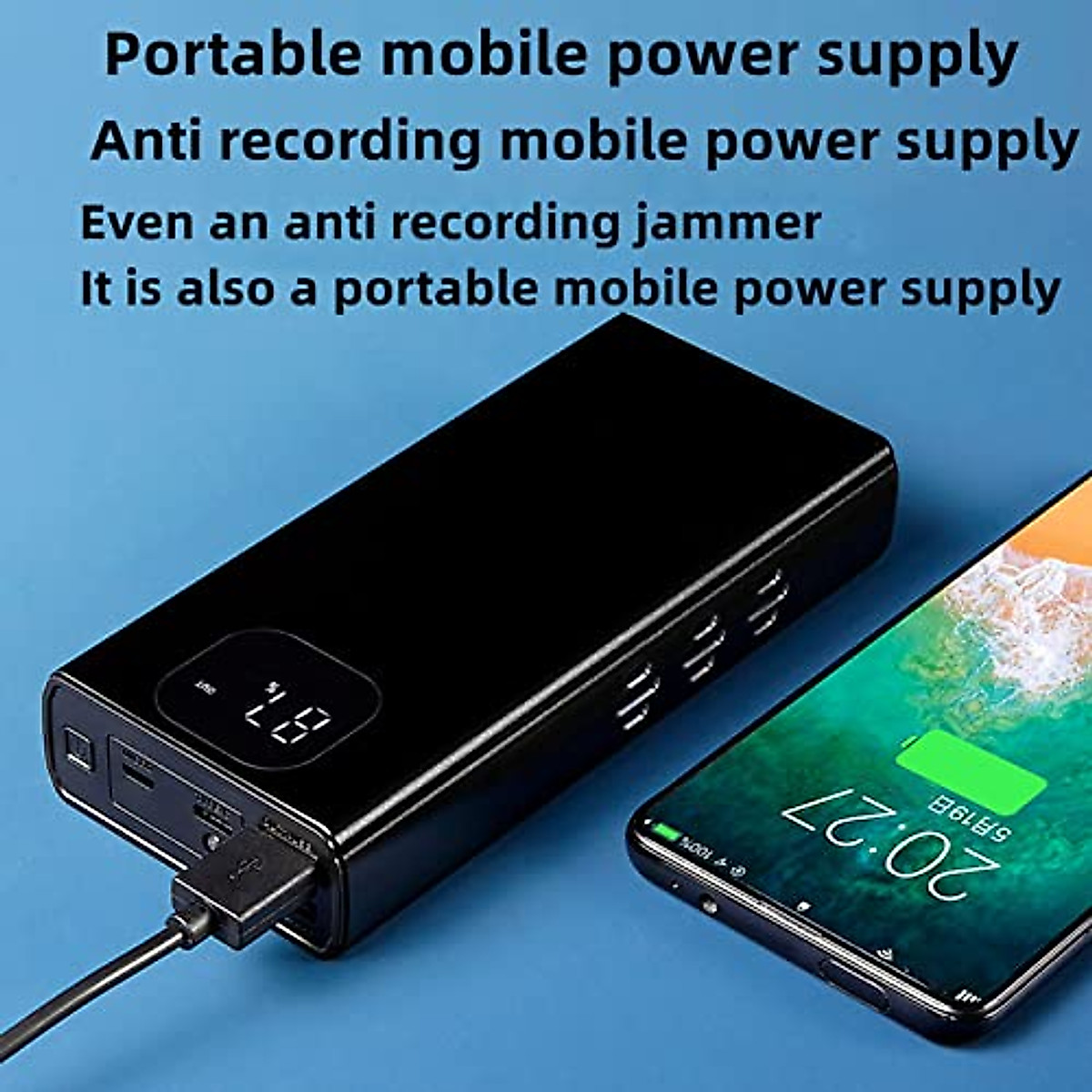Audio Recording Blocker, Prevent Voice Recording, Powerful Microphone Suppressor Device for Home Office Travel, with Remote Control, 6000mAh Battery(L1)