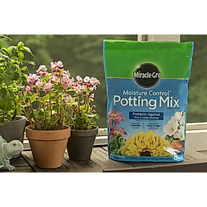Miracle-Gro Moisture Control Potting Mix 8 qt., Protects Against Over and Under Watering Container Plants, 2-Pack