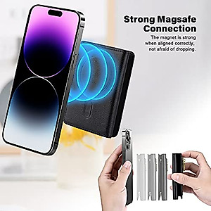 nuoku Designed for Magsafe Wallet, Trifold Leather Magnetic Card Holder for iPhone 14 Pro Max/14 Pro/14 Plus/14 and 13/12 Series, Not Compatible with 13/12 mini, Fit 6 Cards, Black
