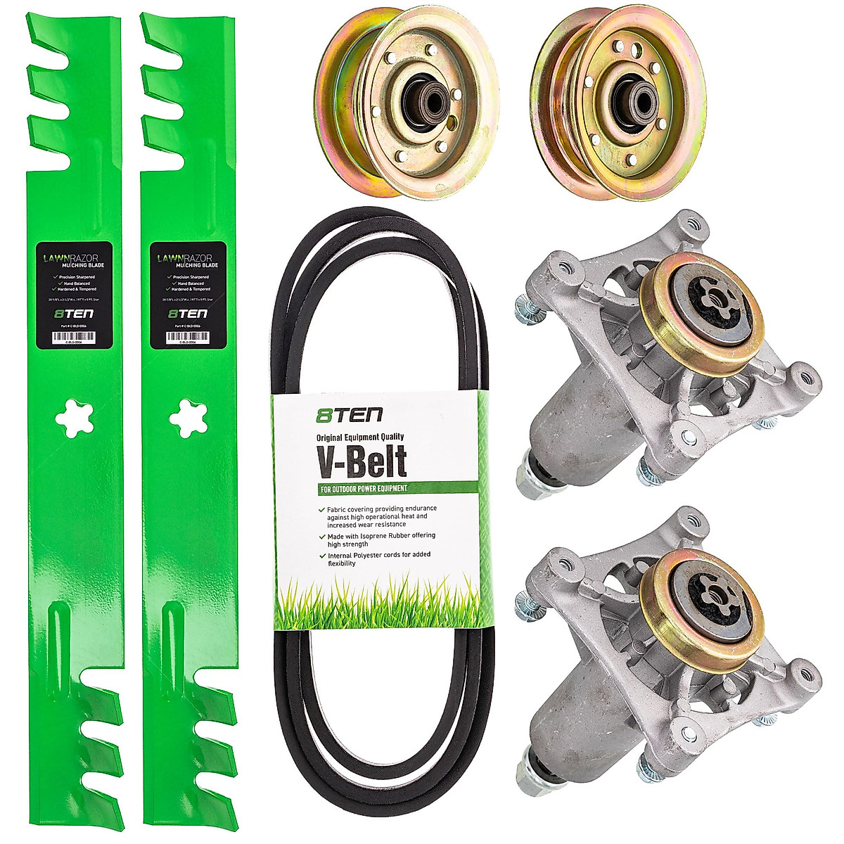 8TEN Deck Rebuild Kit for Poulan 42 inch PO17542LT PXT175G42 PB17542LT PB155G42 PO14542LT Blade Spindle Belt Idler