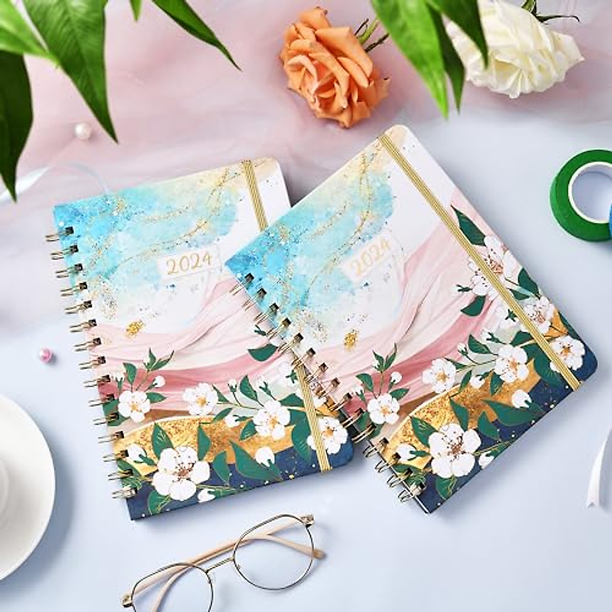 2024 Planner - 2024 Planner Weekly and Monthly, Jan 2024 - Dec 2024, Planner 2024 with Tabs, 6.3" x 8.4", 2024 Calendar Planner with Back Pocket + Thick Paper + Twin-Wire Binding