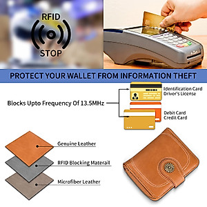 PAPUKA RFID Wallet for Women Genuine Leather Card Holder Large Phone Holder Clutch Travel Checkbook Organizer Zipper Coin Purse