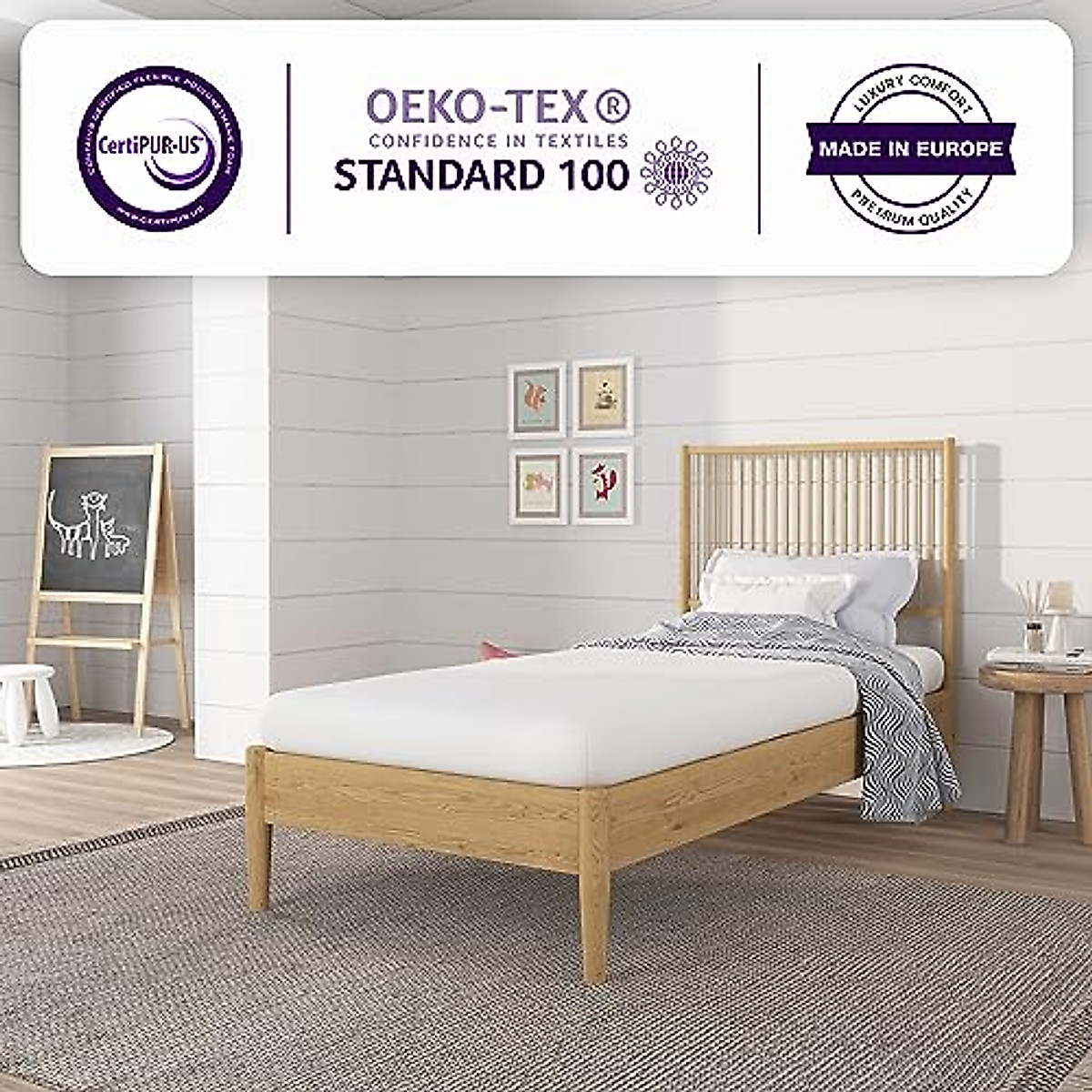 NapQueen 5 Inch, Twin Mattress, Memory Foam White Mattress - Medium Feel - CertiPUR-US Certified - Twin Bed Mattress in a Box, Breathable & Washable Soft Fabric Cover