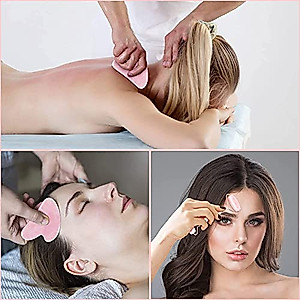 Rose Quartz Face Roller And Gua Sha Set Natural Jade Gouache Scraper Gua Sha Massage Quartz Roller Facial Lifting Massage Tool,type 9