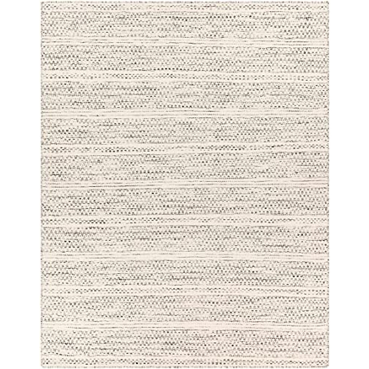 Hauteloom Williford Boho Hand Woven Wool Natural Fiber Soft Area Rug for Living Room, Bedroom, Dining Room- Traditional Farmhouse High Pile Braided Carpet - Black, Cream, Beige - 2' x 3'