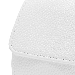 Oirlv Luxury Leather Travel Watch Case Single Watch Box for Women Portable Jewelry Watch Storage Roll Organizer(White)