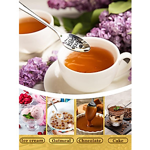 Lukifana Funny Accio Coffee Spoon, Stainless Steel Coffee Spoon Ice Cream Spoon Teaspoon Cheese Spoon, Suitable for Coffee Lovers, Bookworm Friends, Harry Potter Fans, Birthday Christmas Gifts