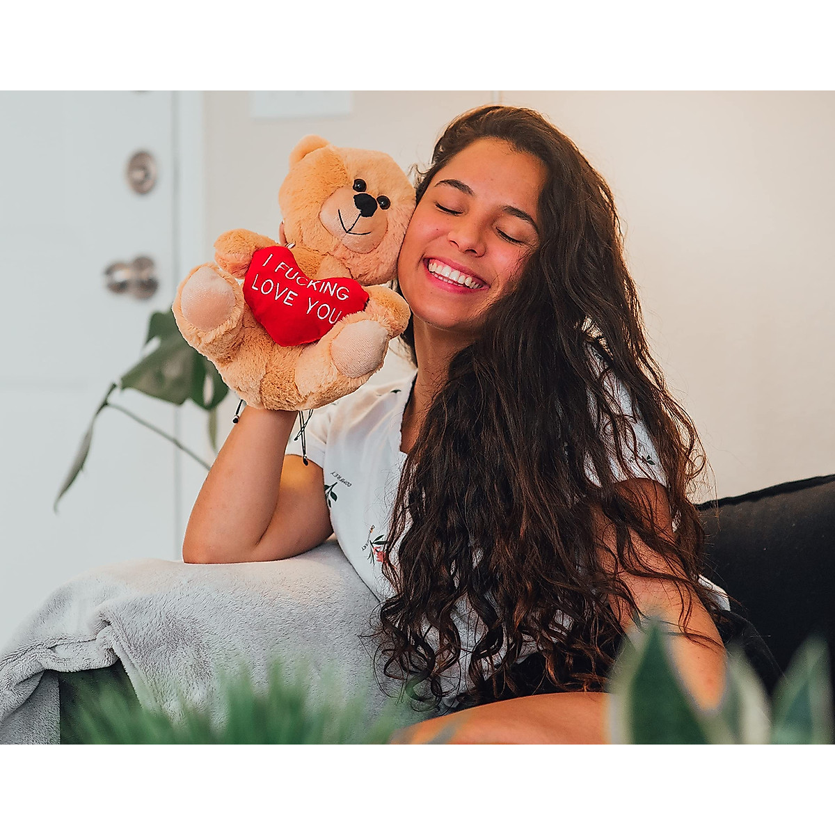 BadBears Cute Teddy Bear – I Effing Love You Teddy Bear for Girlfriend and Boyfriend – Hilarious Valentine’s Day Teddy Bear for Him and Her – 10-inch Tall Funny Stuffed Bear with Bold Message