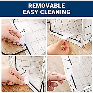 chokeberry Wall Hanging Storage Bag, Over The Door Organizer,Multifunctional Storage Shelves with Hook Pockets Cotton Linen Storage Basket Family Organizer Box Containers (2 Black)