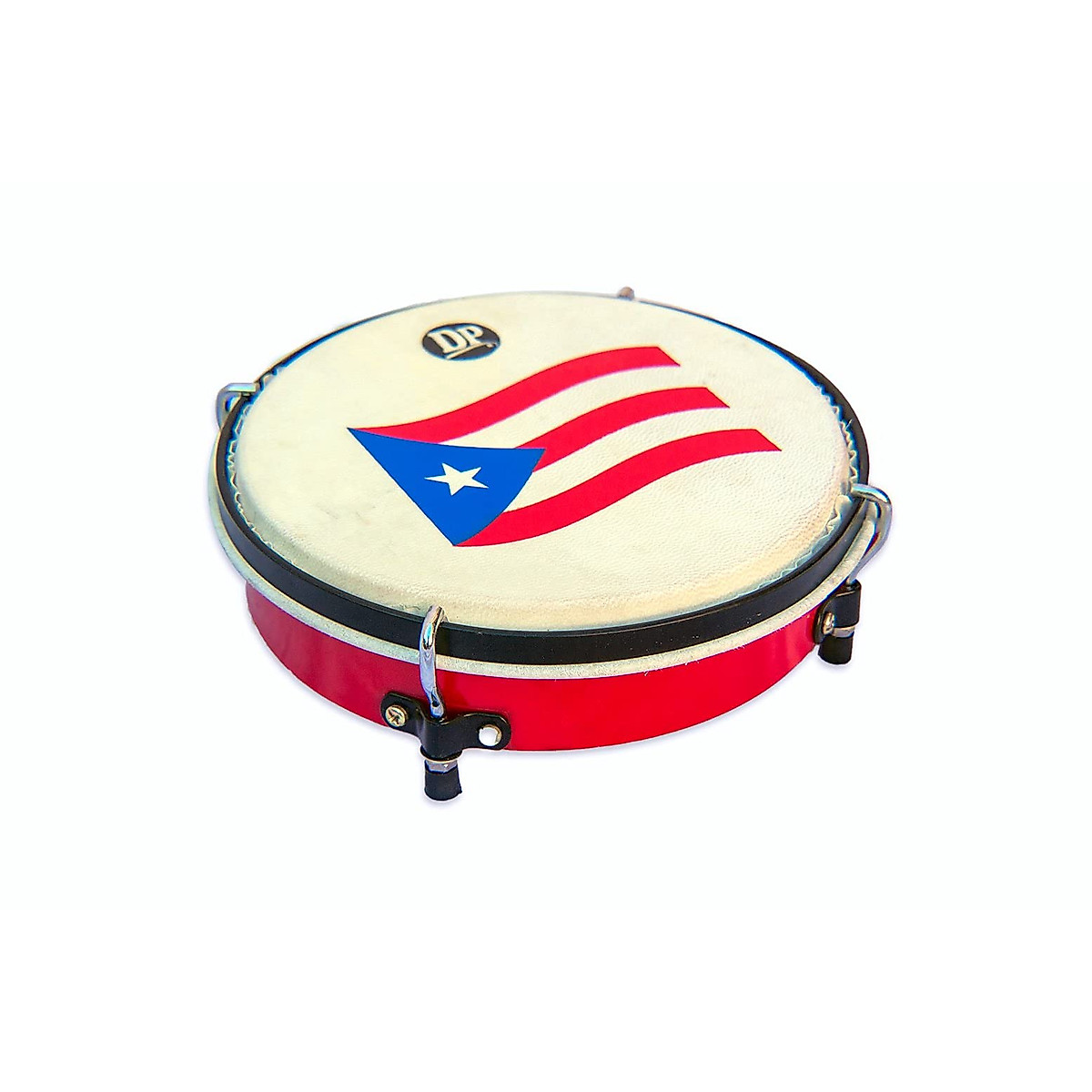 DP Music Set de Panderos - Pleneras PVC Drums with Puerto Rico Flag - Nylon Carrying Case Included (DP-PLENERA-S)