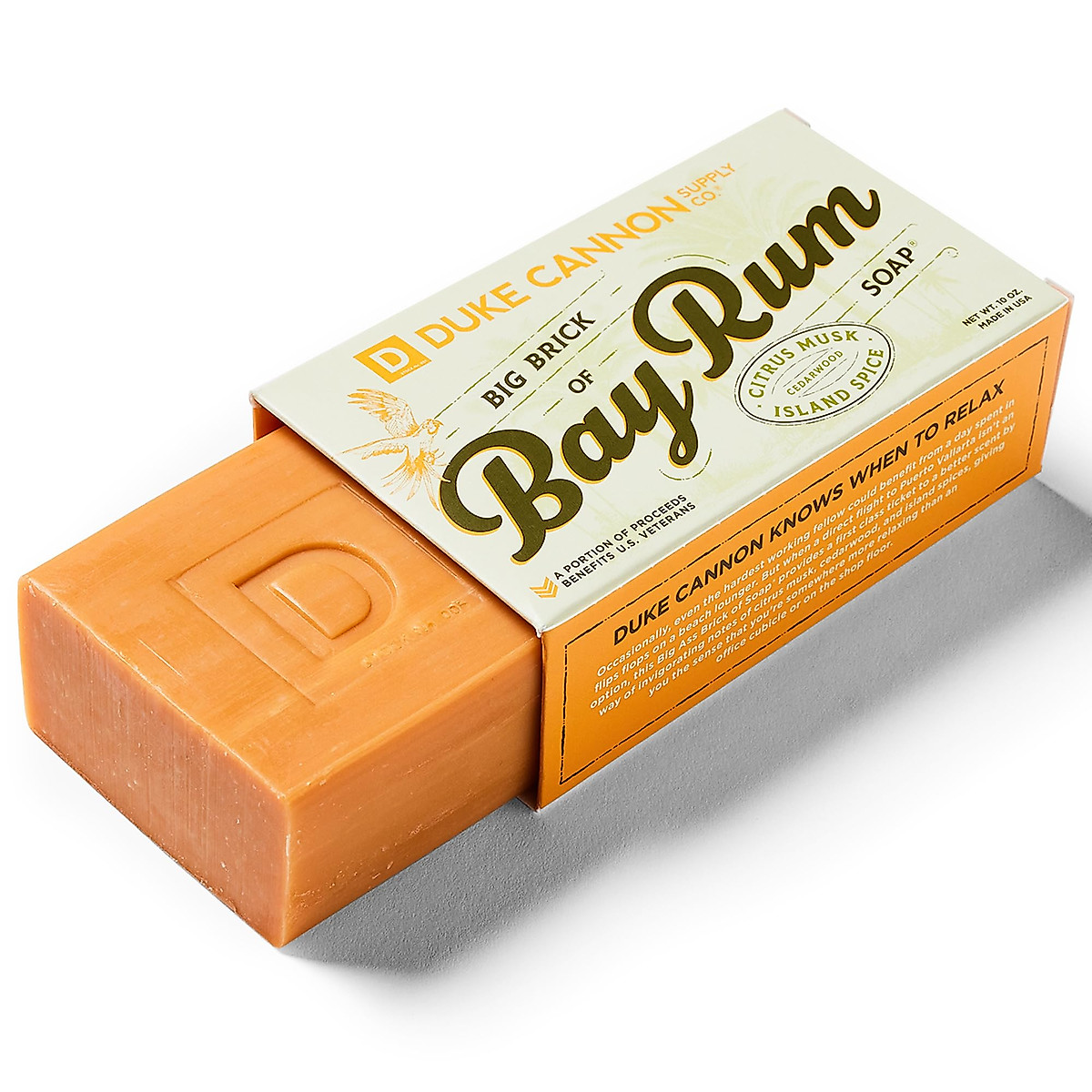 Duke Cannon Supply Co. Big Brick of Soap Bar for Men Bay Rum (Citrus Musk, Cedarwood, Island Spice Scent) Multi-Pack - Superior Grade, Extra Large, All Skin Types, Paraben-free, 10 oz (3 Pack)