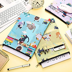 3 Pcs Cat Book Protector Pouch Sleeve Book Covers for Book Lovers Book Protector with Zipper Washable Fabric Book Cover Cute Book Protector Pouch for Paperbacks, Book Lovers, Medium 11 x 8.7 Inch