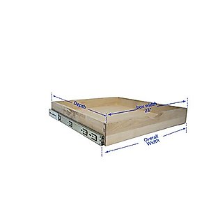 CabinetRTA DIY Slide Out Cabinet Shelf Pull-Out Wood Drawer Storage (W)24 x (D)21, Soft-Close Slide