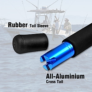 Fiblink 1-Piece Conventional Boat Rod Saltwater Offshore Graphite Spinning Fishing Rod(6 Feet, 30-50 lb/50-80 lb/80-120 lb) (2 Pcs - 6' - 30-50 lb)