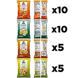 Quaker Rice Crisps, Gluten Free, 4 Flavor Sweet and Savory Variety Mix, Single Serve 0.67oz, 30 count