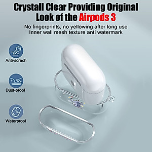 Cute Case for Airpods 3rd Generation Clear Lovely Cartoon Case with Funny Kawaii Blue Dog Keychain for Women Girls Kids Protective Soft Silicone Headphone Cover for AirPod 3