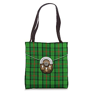 Scottish Clan Ross Tartan Plaid With Sporran Tote Bag