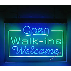 Bar Neon Light Sign Open Walk-ins Welcome Dual Color Led Green Blue X Lamp Neon Like Signs For Wall Decor