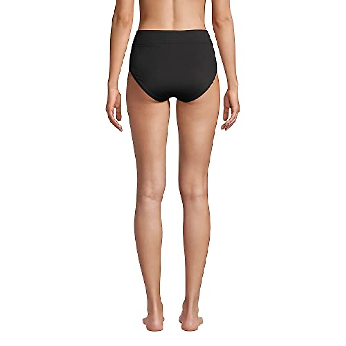 Lands' End Womens Chlorine Resistant High Waisted Bikini Bottoms Control Deep Sea Navy Regular 12