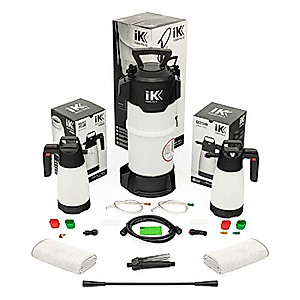 The Rag Company Goizper Group iK Sprayers - Foam Pro 12 / Foam Pro 2 / Multi Pro 2 Pump Sprayer Combo Kit with Premium Microfiber Towels Professional Auto Wash & Detailing, Dry/Wet Foam Spray