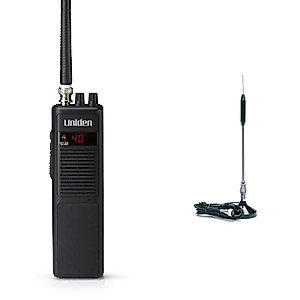Uniden PRO401HH Professional Series 40 Channel Handheld CB Radio & RoadPro (RP-711) 24" Magnet Mount Stainless Steel CB Antenna Kit