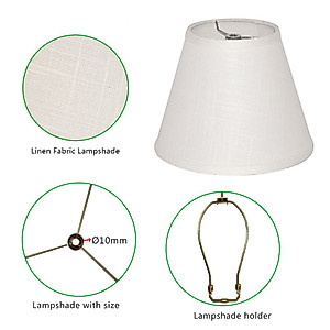 TOOTOO STAR Barrel White Small Lamp Shade for Table Lamps Replacement, 5x9x7 Inch,Fabric Cloth, Spider Model (white)