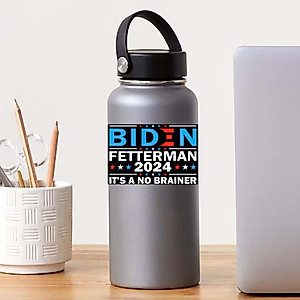 10 Pack Biden Fetterman 2024 It's a No Brainer Stickers Anti Joe Biden Stickers Reflective Decals Laptop Bumper Decal Window Waterproof Car Stickers