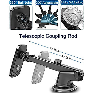 Mag-Safe Car Charger Mount, Auto-Alignment Air Vent Dashboard Magnetic Wireless Car Charger Mount for iPhone 13/13 Pro Max/13 Pro/13 Mini/iPhone 12 Pro Max/Pro/Mini iPhone 14 Series(with 18W Adapter)