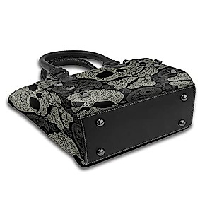 Zoyen Skulls Pattern Shoulder Handbags PU Leather Design Rivet Satchel Tote Clutch Bag For Women