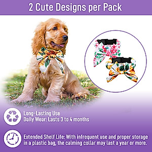 Paw Legend Dog Calming Collar for Dogs Filled with Lavender Anxiety Relief 100% Polyester Adjustable Thunderease Calming Collar (2 Pack, Medium)