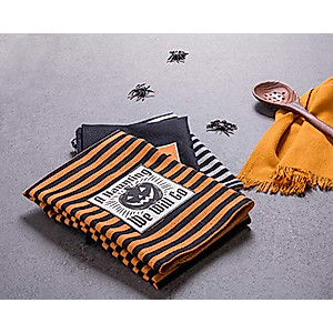DII Happy Halloween Dishtowel Collection Embellished Cotton Kitchen Hand Towel Set, 18x28, Happy Haunting, 3 Count