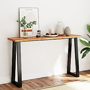 loibinfen Wood Live Edge Console Table, Narrow Entryway Foyer Table, Rustic Hallway Accent Table for Living Room, Entrance, 6.7"x15.7"x31.5" Solid Wood Acacia