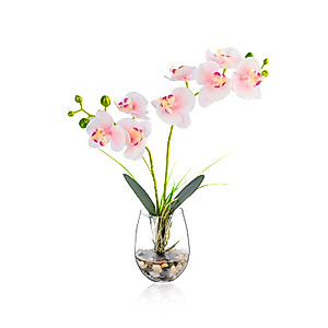 Vlorart Fake Orchid Flowers PU Material Faux Orchid for Indoor Wedding Party Decorations Orchids Artificial Flowers for Home Garden Office Farmhouse Kitchen Table Centerpieces Decor