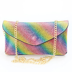 PTcuofu Small Shoulder Bag Lightweight Bag with Crystal Multifunction for Women (Colorful)