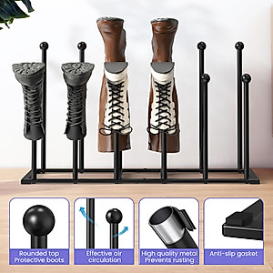 Boot Rack Free Standing Shoe Racks Shoe Storage Fit for 6 Pairs Boots Rack Organizer for Tall Boots Shoe Organizer for Dorm Room Closet Entryway Bedroom Patio Outdoor Hallway