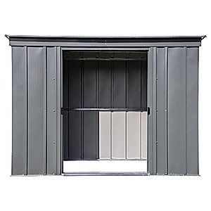 Arrow Classic Steel Storage Shed, 8x4, Charcoal