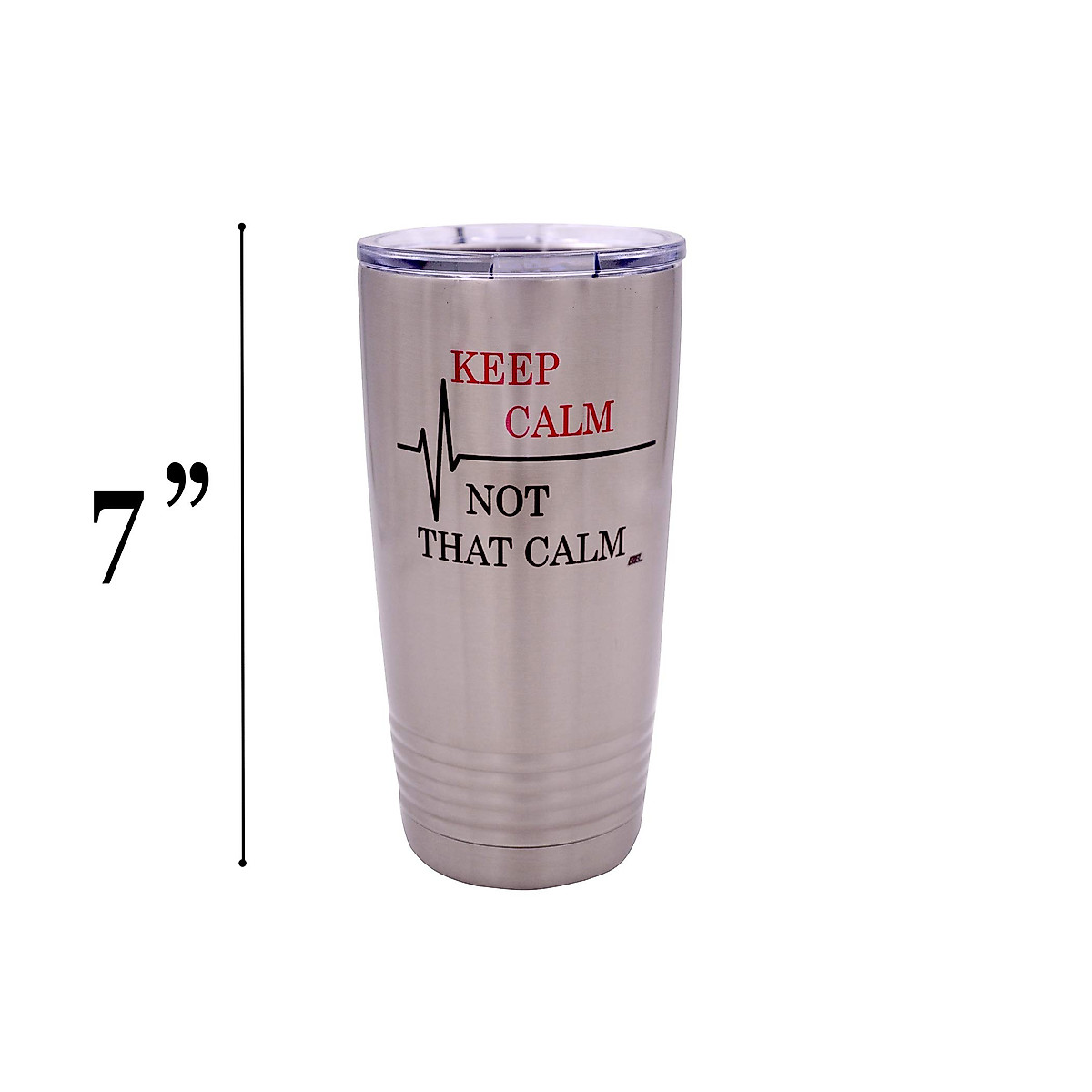 Rogue River Tactical Funny Keep Calm Not That Calm 20 Ounce Large Travel Tumbler Mug Cup w/Lid Vacuum Insulated Nurse Doctor Pharmacist Gift