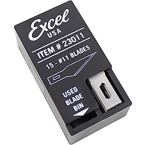Excel Blades #11 Craft Knife Replacement Blades - Double Honed Blades for Craft Knife - Perfect for Trimming Wood, Plastic, Paper, Leather and More - Set of 15 with Dispenser