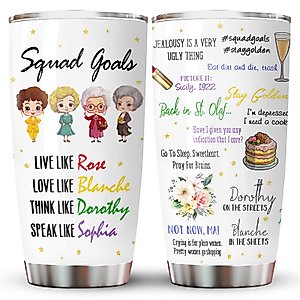 34HD Valentine Friend Gifts, Golden Movie Tumblers with Lid 20 oz Stainless Steel, Best Friend Travel Cup Mug, Friend Decor, Birthday Gifts for Bestie Women Girls