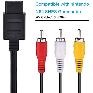 N64 Power Supply,AC Adapter Power Supply and AV Composite Video Cable Cord for N64