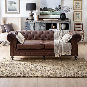Mohawk Home Francesca Ornamental Medallion Sand 10' x 14' Shag Area Rug Perfect for Living Room, Dining Room, Office