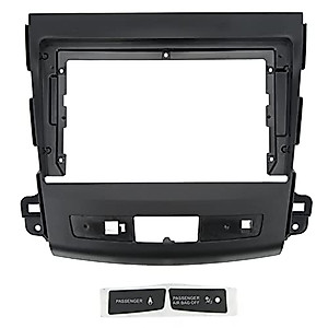 Aramox 9in Car Stereo Radio Fascia Navigation Panel Frame Car Stereo Dash Radio Fascia Kit Replacement for MITSUBISHI OUTLANDER 2008‑2012