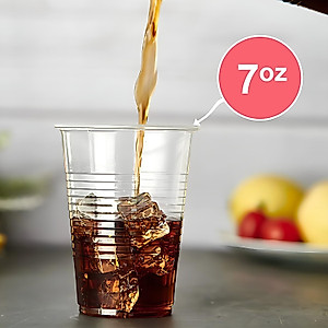 Plastic House Clear Plastic Cups Bulk - 7 oz. (Pack of 100) - Disposable Plastic Drinkware, Perfect Clear Drinking Cup for Cold Drinks And Everyday Use
