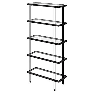 Henn&Hart 68" Tall Rectangular Bookcase in Blackened Bronze, for Home Office, Living Room