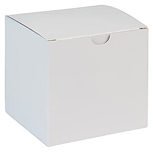 Hammont Cube White Gift Tuck Top Boxes (18 Pack) | 4x4x4” Small Paper Boxes | for Party Favors, Cupcakes, Weddings, Birthday & Christmas