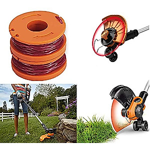 KAKO Replacement Spool for Worx Weed Eater String,10ft 0.065" Trimmer Spool Line for Worx WA0010 WA0004 WG151 WG155 WG163 WG170 WG175 WG180 Weed Wacker String(12 Spools+2Caps)