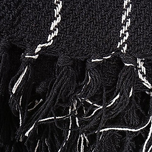 DII Transitional Checked Plaid Woven Throw, 50x60, Black