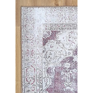 Home Culture Machine Washable Runner Rug (2'6''x7'5'') for Entryways, Doorways, Livingroom, Low Pile Rug, Pet Friendly, Rose