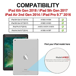 RUGGYCASE Case for iPad 9.7 inch 2017/2018,Shockproof iPad Air 2 Case with Screen Protector - Heavy Duty Protective Cover for iPad 5th / 6th Generation